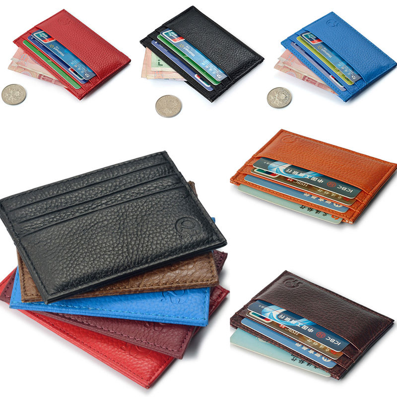 Small Leather Credit Card Wallet Grey Wallets Brands